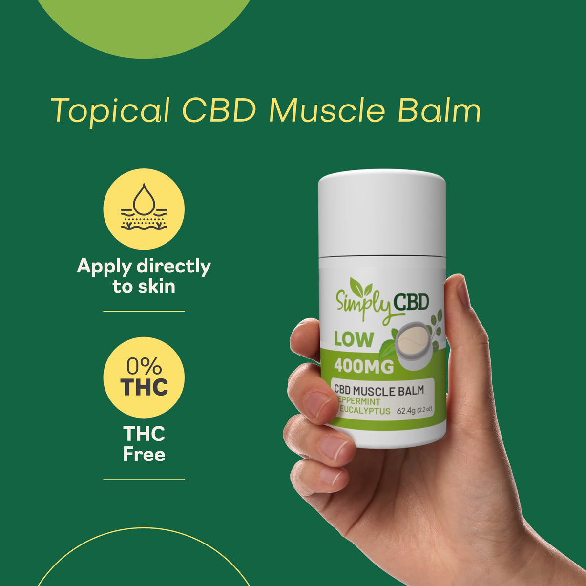 CBD Muscle Balm - Eucalyptus and Peppermint - Simply CBD