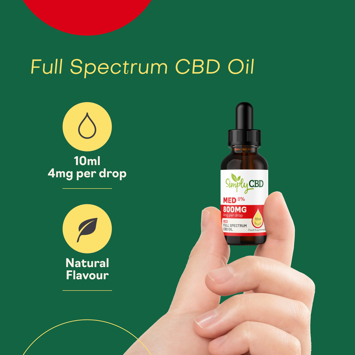 Buy Red CBD Oil Flavoured - 8% Strength - Simply CBD